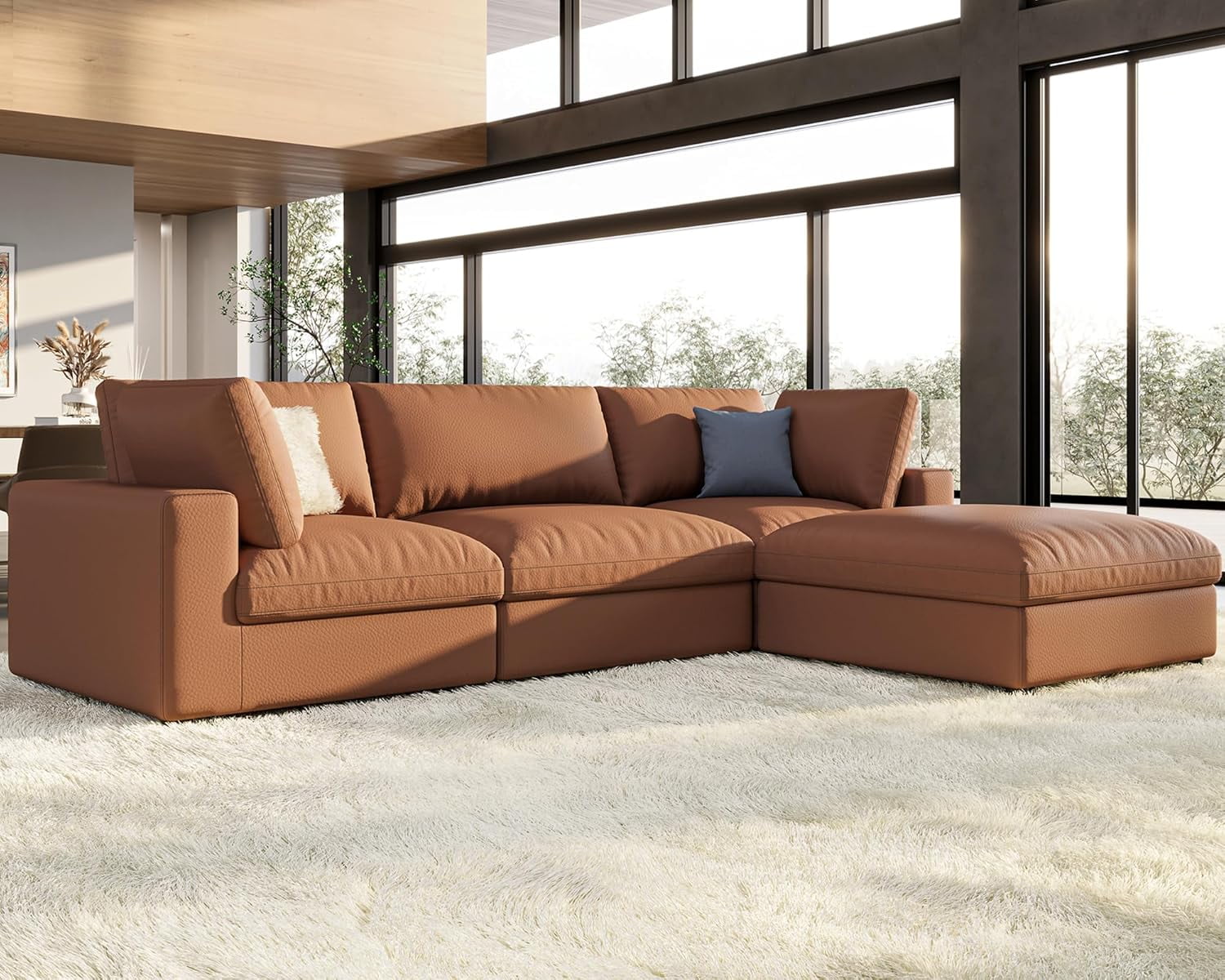 Roomy Homy Modular Sectional Sofa, 114 Inches Oversized Down Filled ...