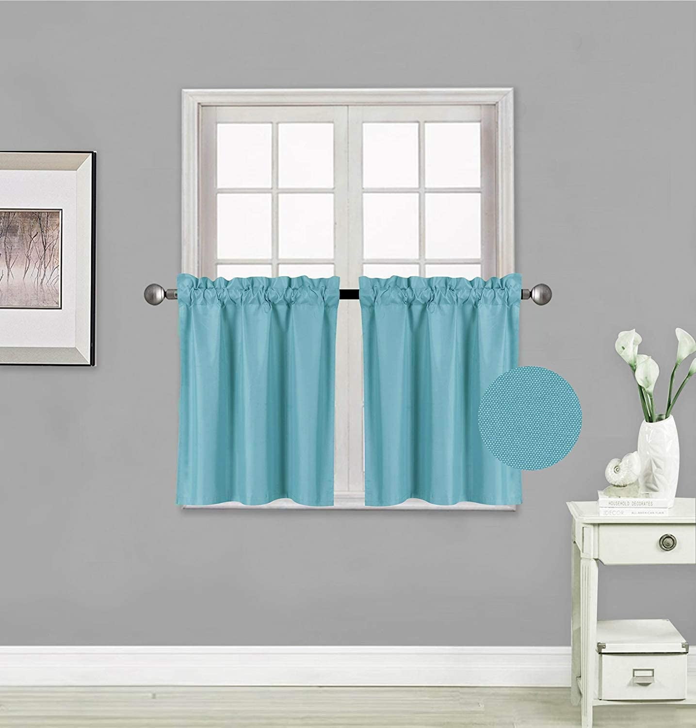 Rooney 2 Panels Thermal Insulated Room Darkining Tiers Curtain with ...