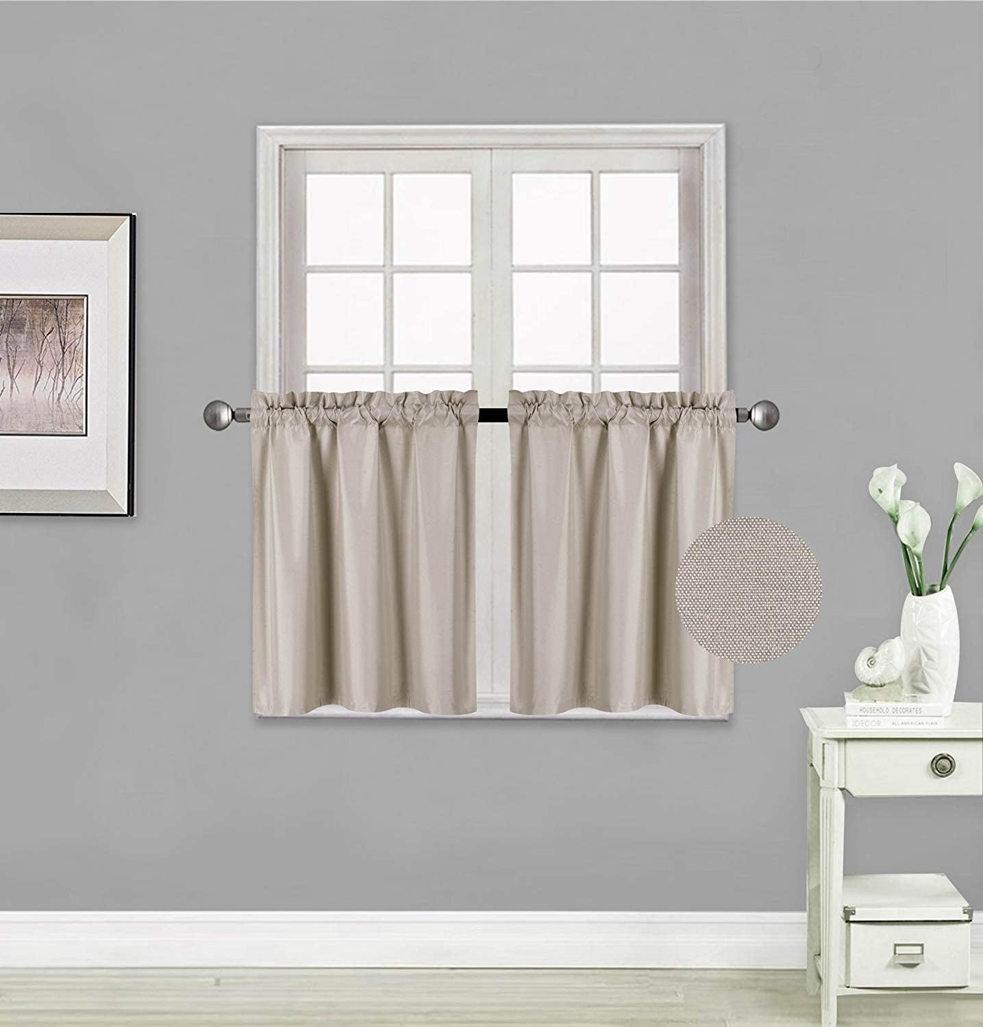 Rooney 2 Panels Thermal Insulated Room Darkining Tiers Curtain with ...