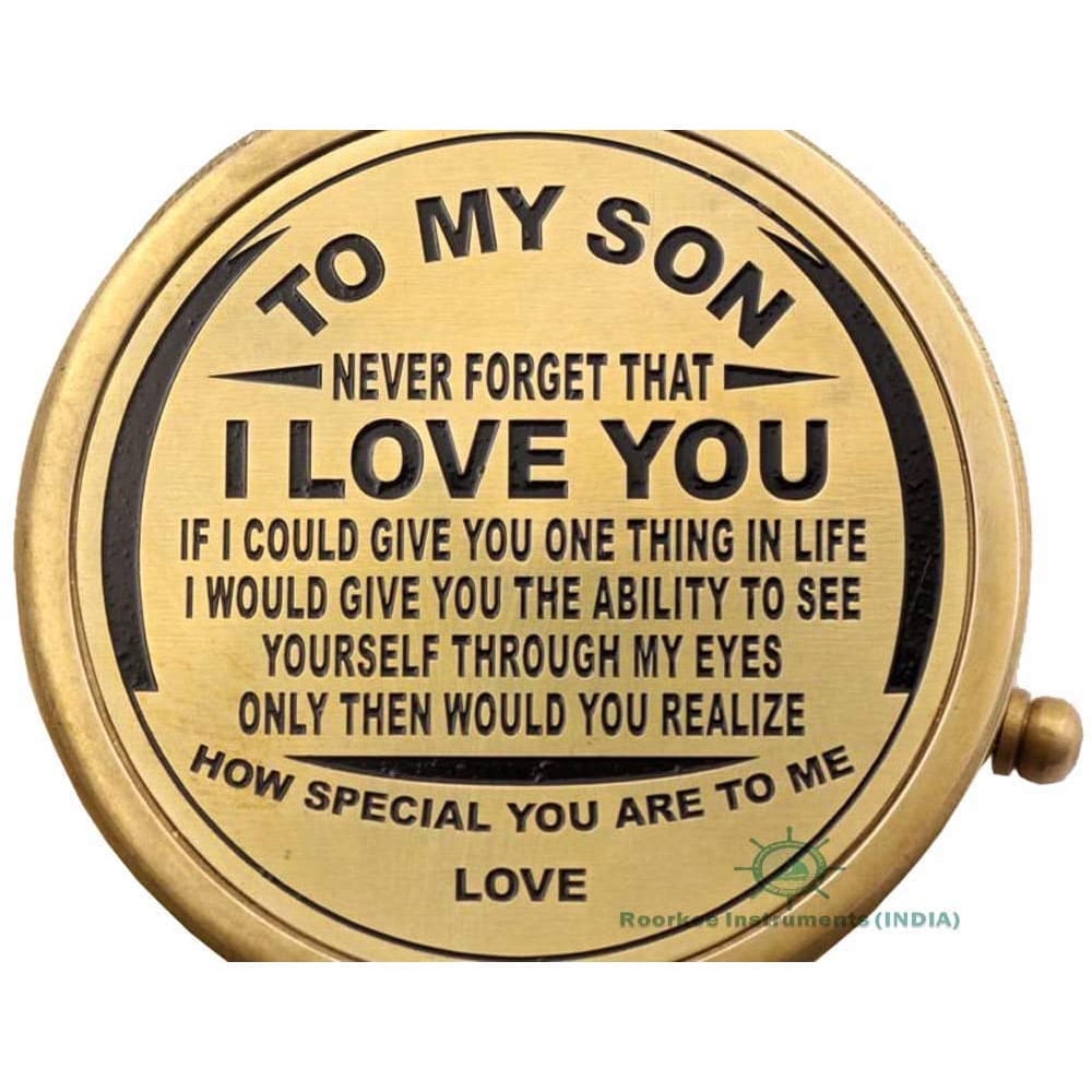 Roorkee Instruments (India)Brand Brass Golden Color Engraved Compass ...