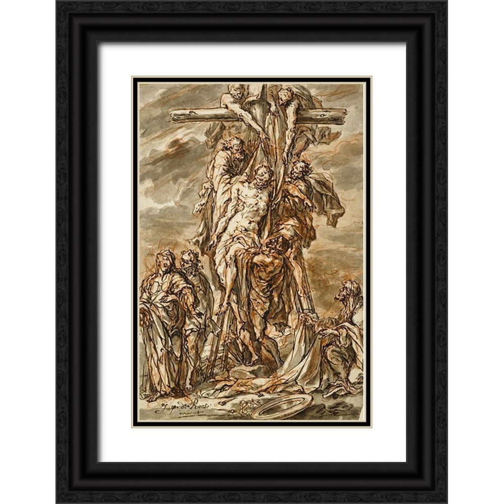 Roos, Phillip 11x14 Black Ornate Wood Framed with Double Matting Museum ...