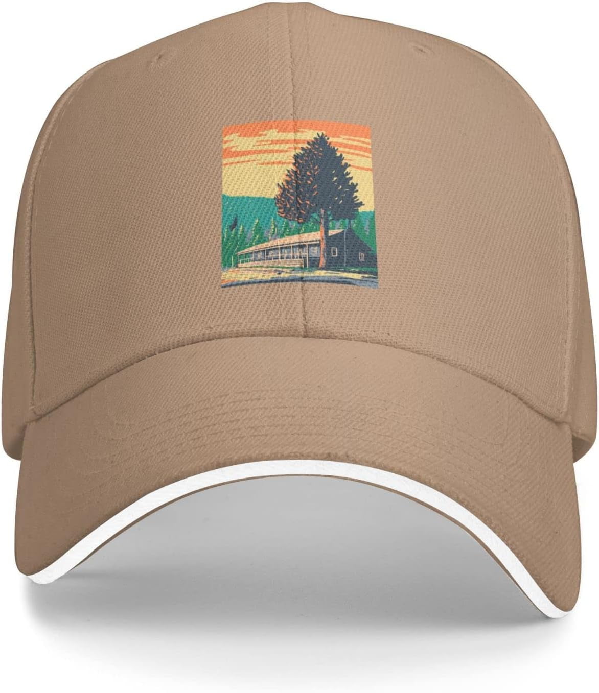 Roosevelt Lodge Yellowstone National Park Baseball Cap Sandwich Brim ...