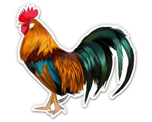 Rooster - 12" Vinyl Sticker Waterproof Decal - Walmart.com