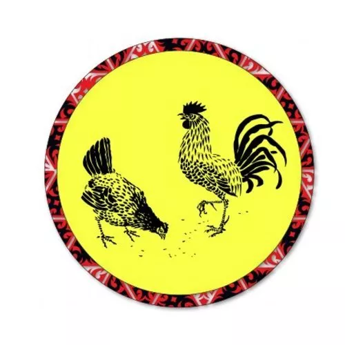 Rooster And Hen Chickens Car Sticker Phone Decal Water Bottle Stickers ...