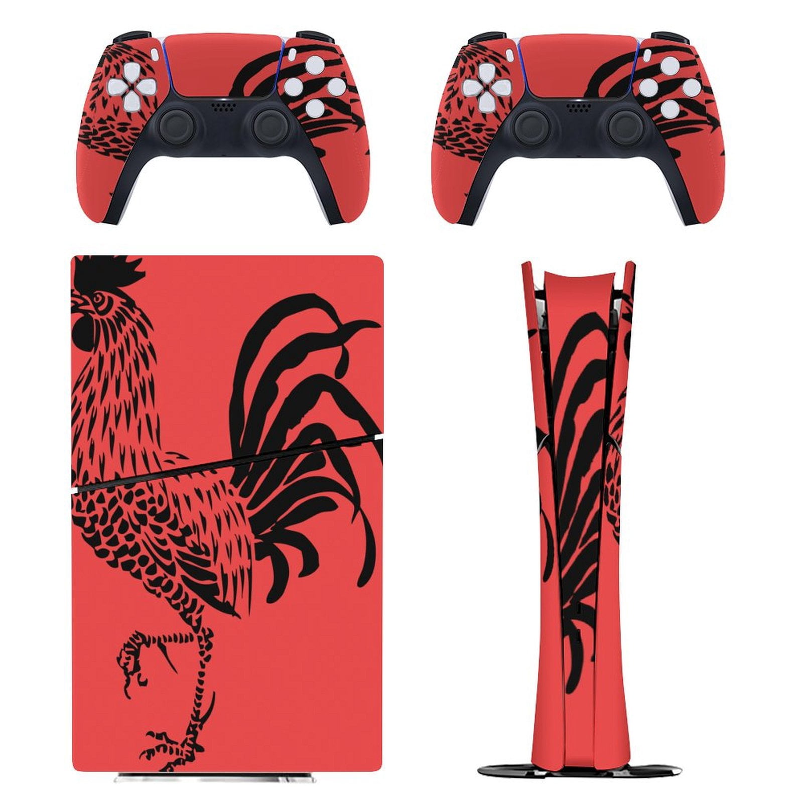 Rooster, Black PS5/PS5 Slim Digital Disc Skin Sticker For Console And ...