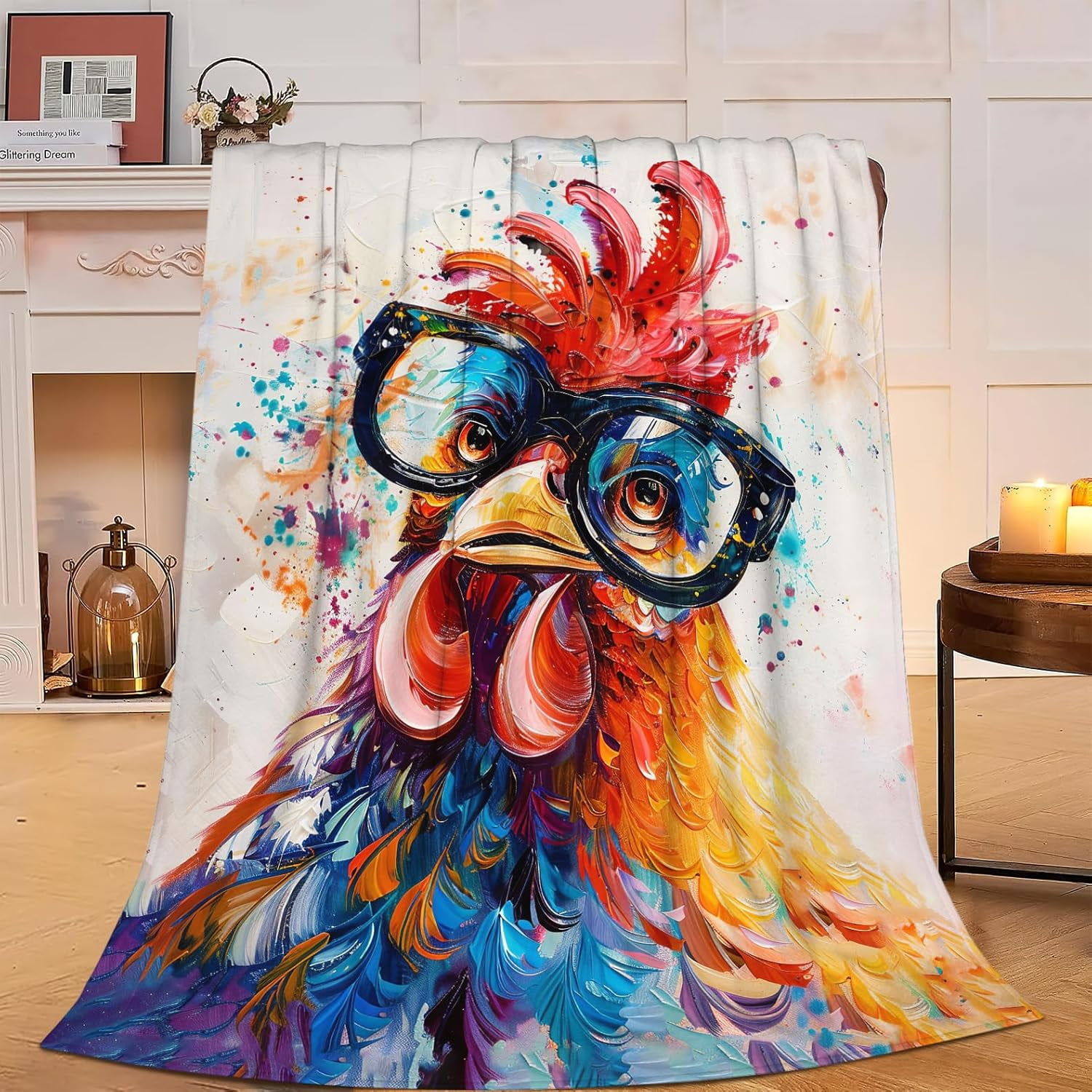 Rooster Blanket Chicken Super Soft Warm Cozy Fuzzy Plush Roosters ...