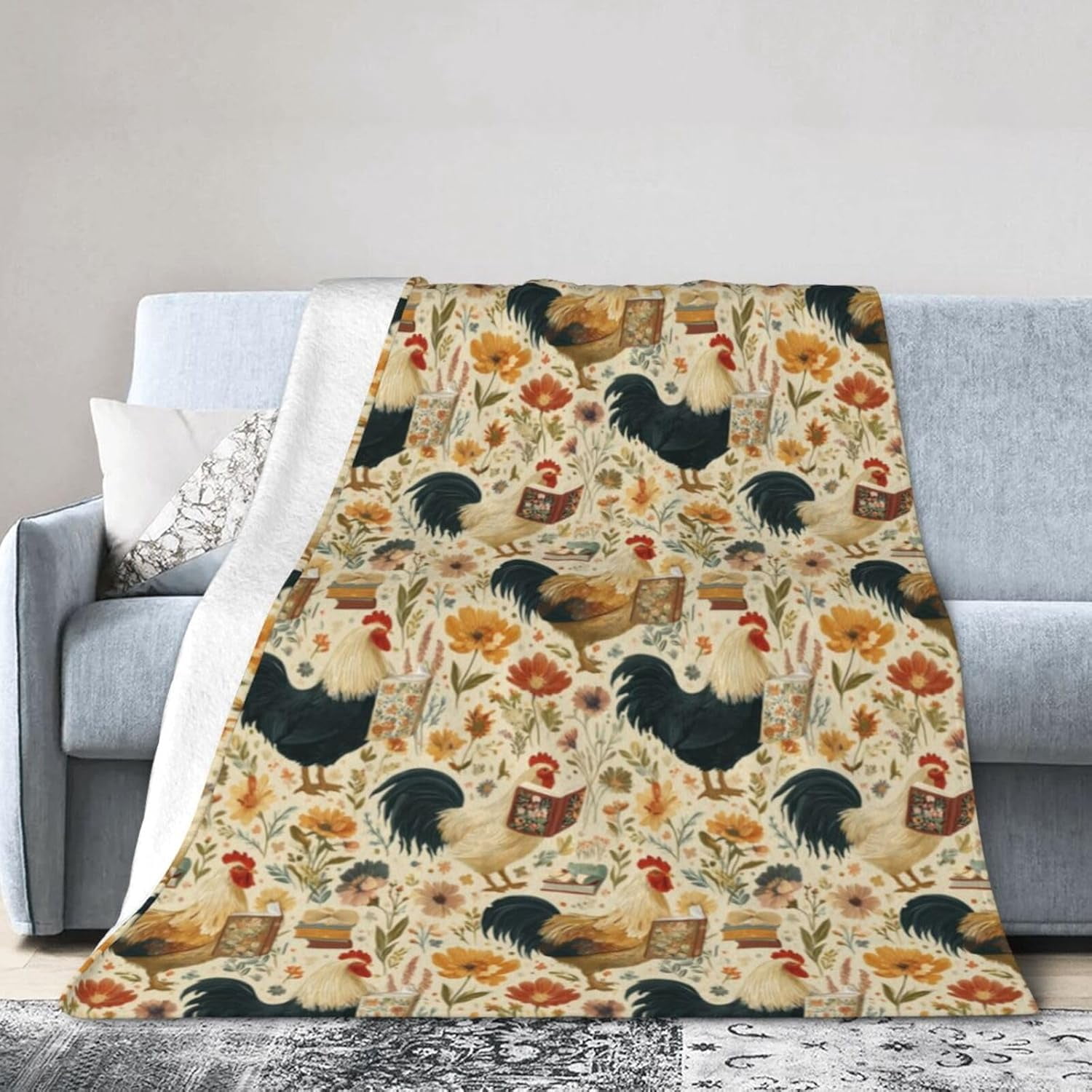 Rooster Blanket Soft Cozy Warm Blanket Women Men 60"X50" for Couch ...