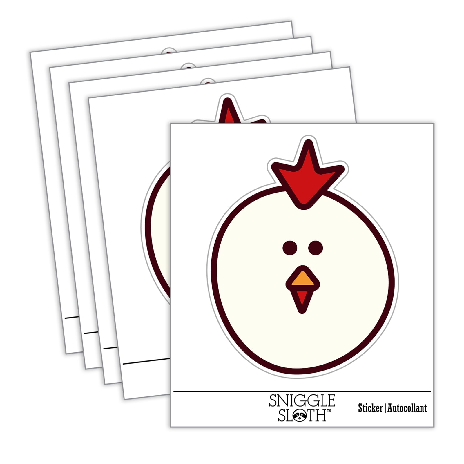 Rooster Chicken Head Cute Car Window Bumper Water Bottle Phone Tablet ...