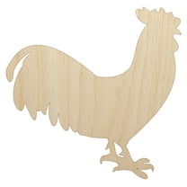 Chicken Standing Solid Wood Shape Unfinished Piece Cutout Craft DIY ...