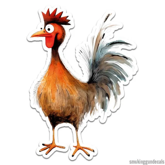 Rooster Chicken Sticker Indoor Outdoor Phone Decal Water Bottle ...