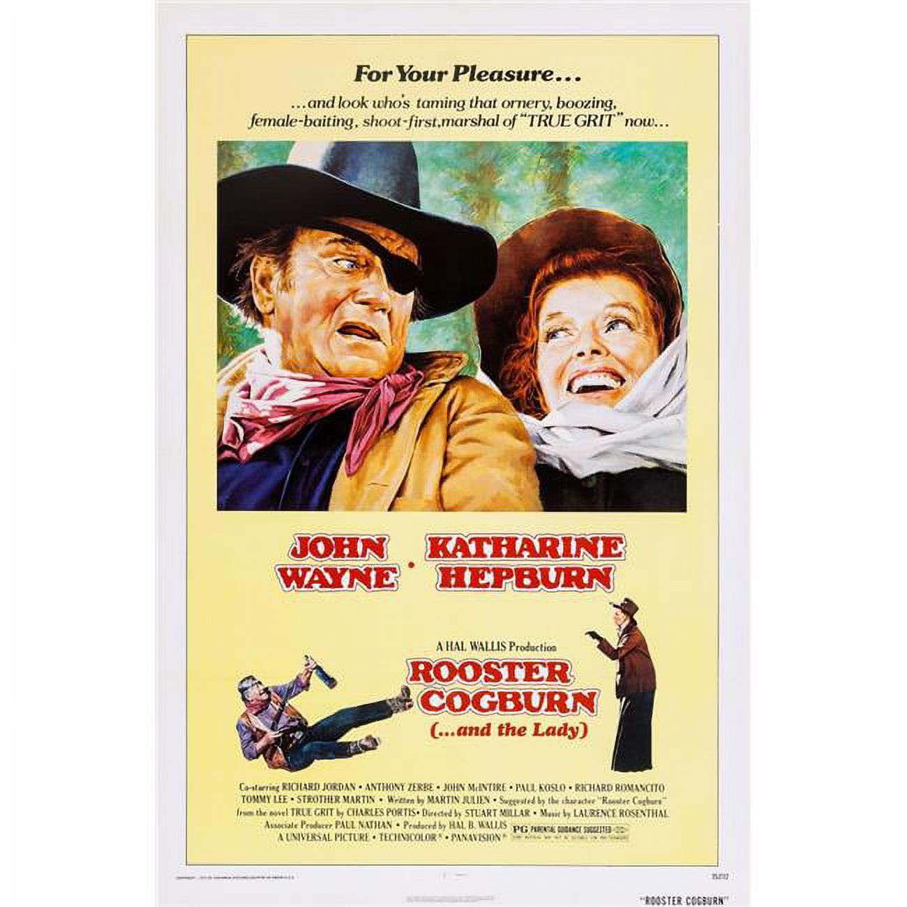 Rooster Cogburn John Wayne Katharine Hepburn 1975 Movie Poster ...