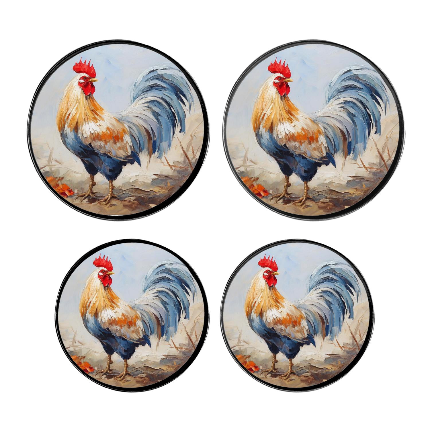 Rooster Color Big Animal Pattern Stove Burner Covers Set,Gas Stove ...