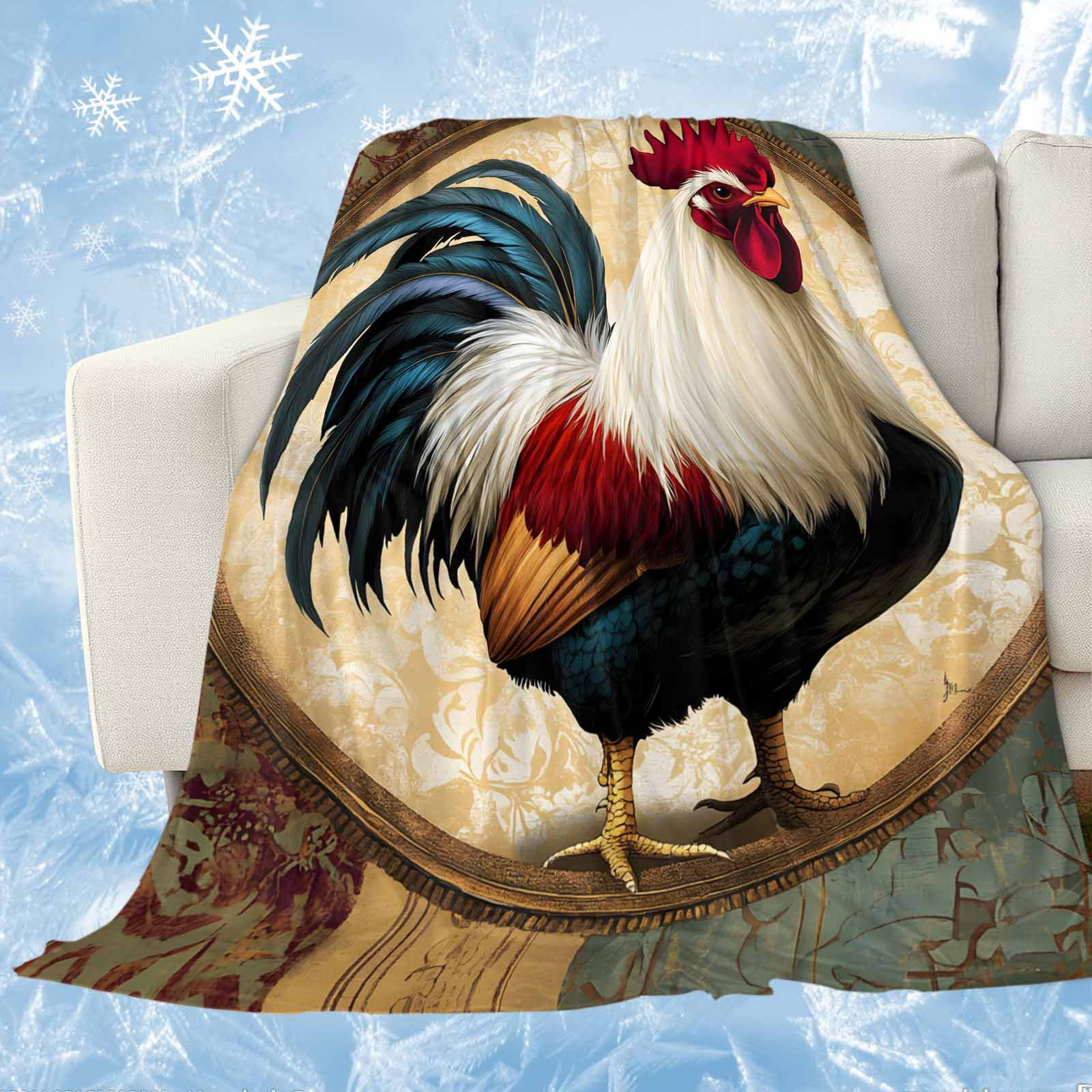 Rooster Cooling Blanket,Lightweight Breathable Summer Throw Blanket ...