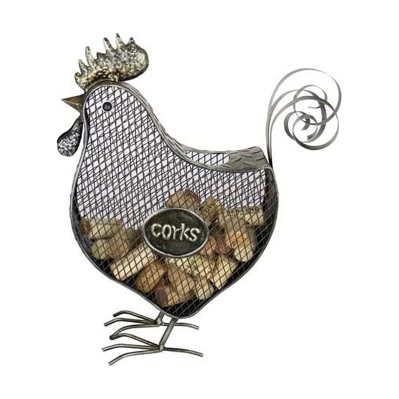 Decorative Rooster Wine Cork Holder, Silver Kitchen Accessory for ...