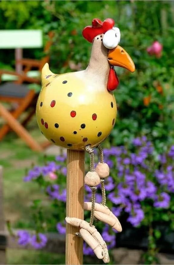 Rooster Decor Chicken Statues Outdoor, Funny Chicken Yard Decoration ...