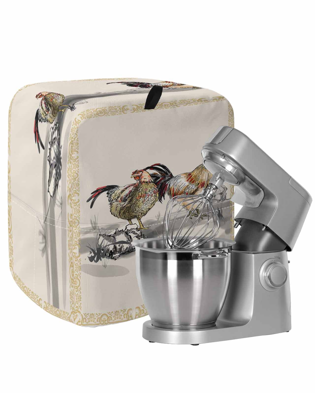 Rooster Farm Animal Country Stand Mixer Dust Cover with Storage Pocket ...