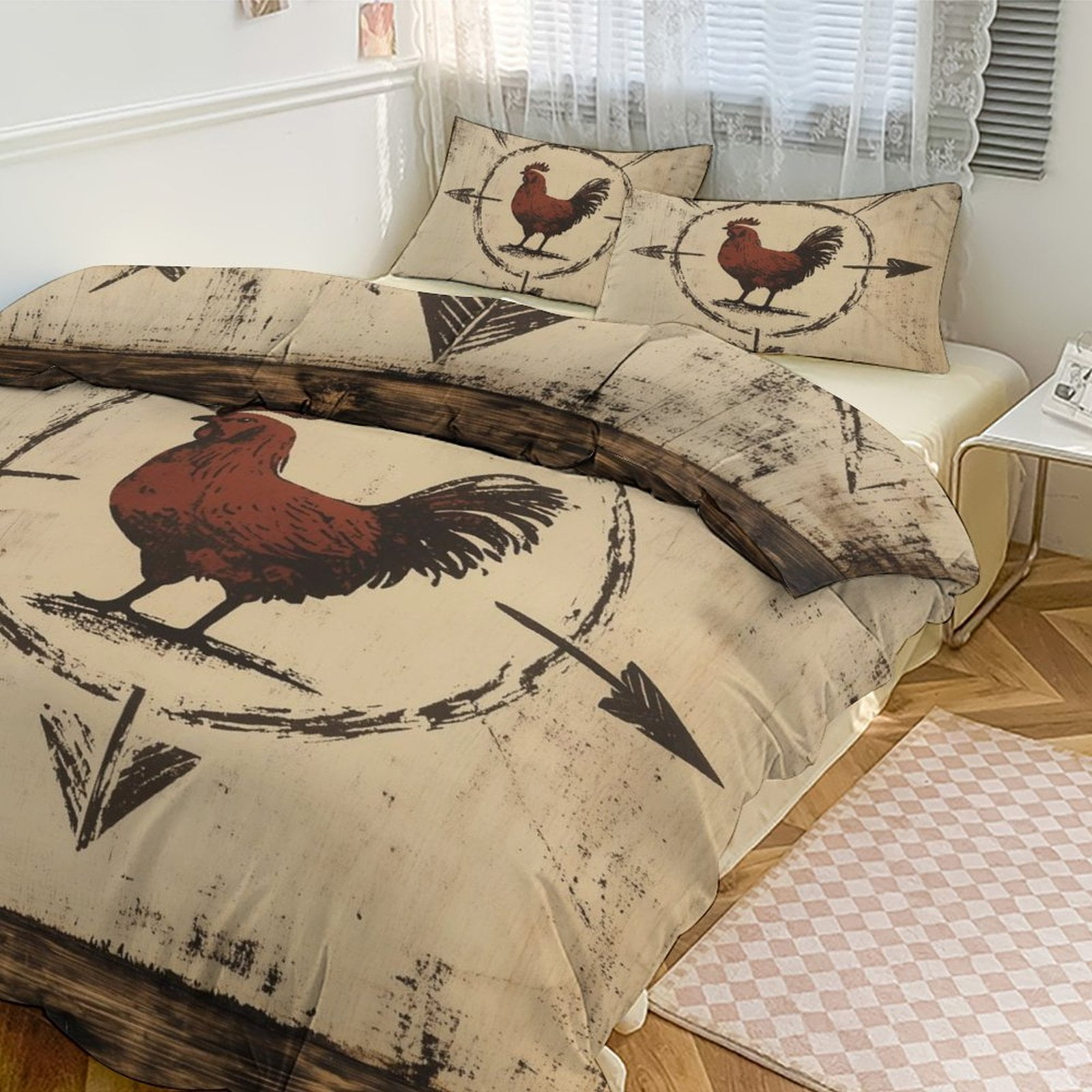 Rooster Farm Bedding Set with Zipper Closure for Girls & Boys - Walmart.com