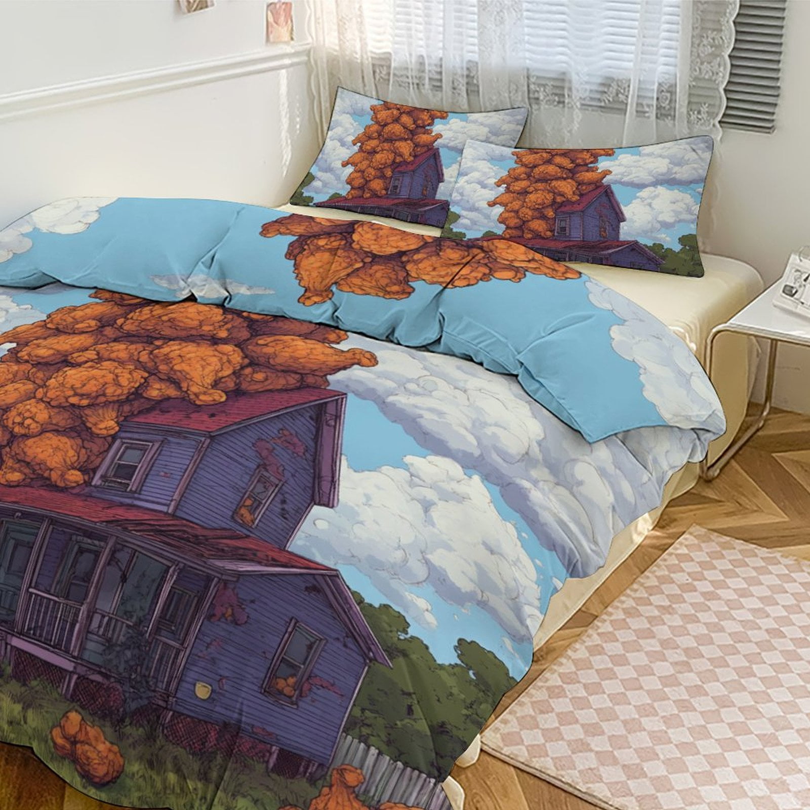 Rooster Farm Bedding Sets Twin Duvet Cover 3 Piece Cute Bed Set for ...