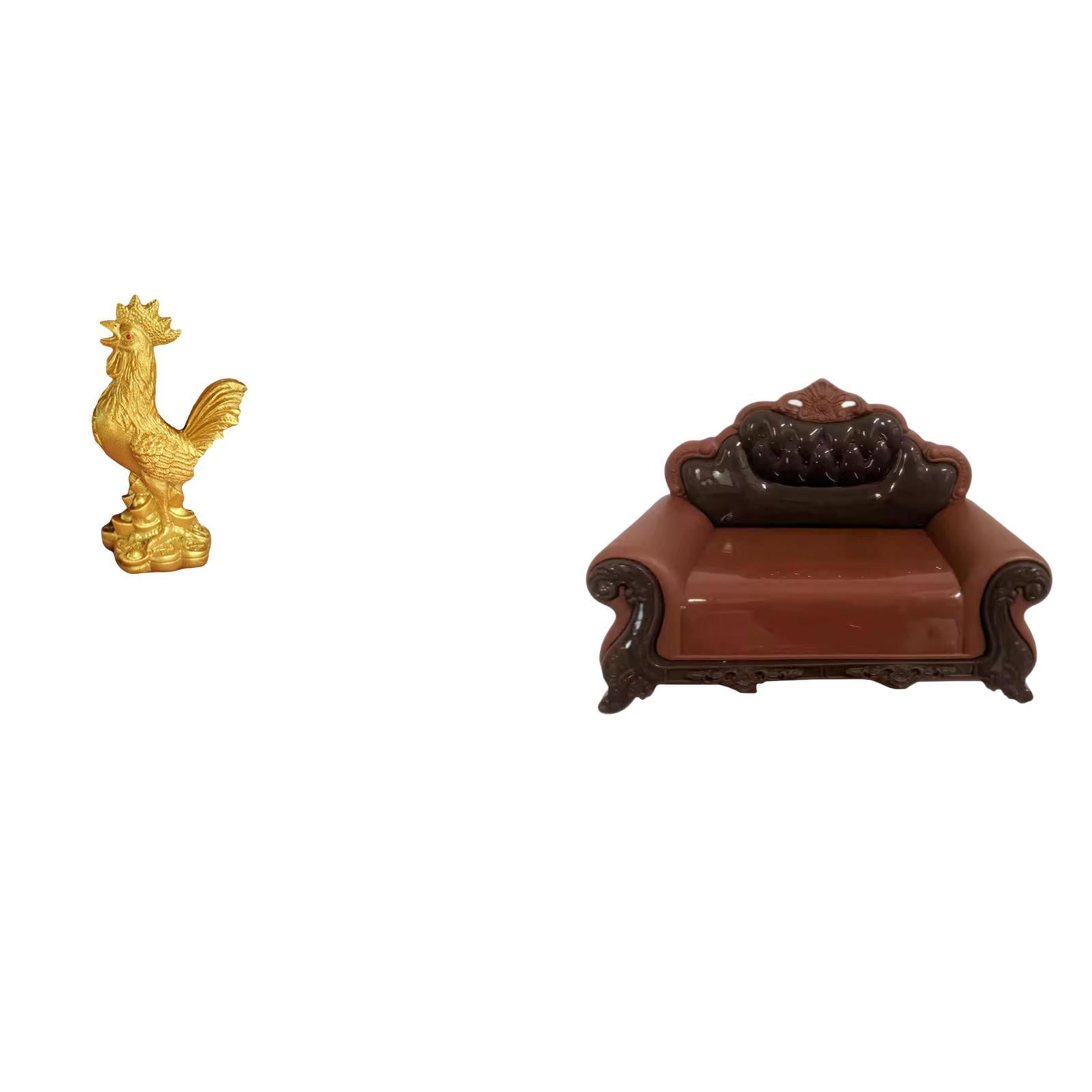 Rooster Figurine Chicken Sculpture European Mini Sofa Resin Frame for ...