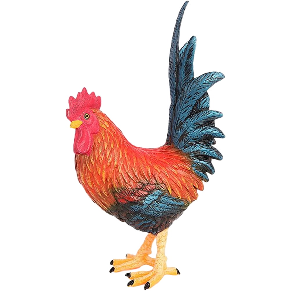 Rooster Figurine Rooster Statue Faux Rooster Model Landscape Decor ...