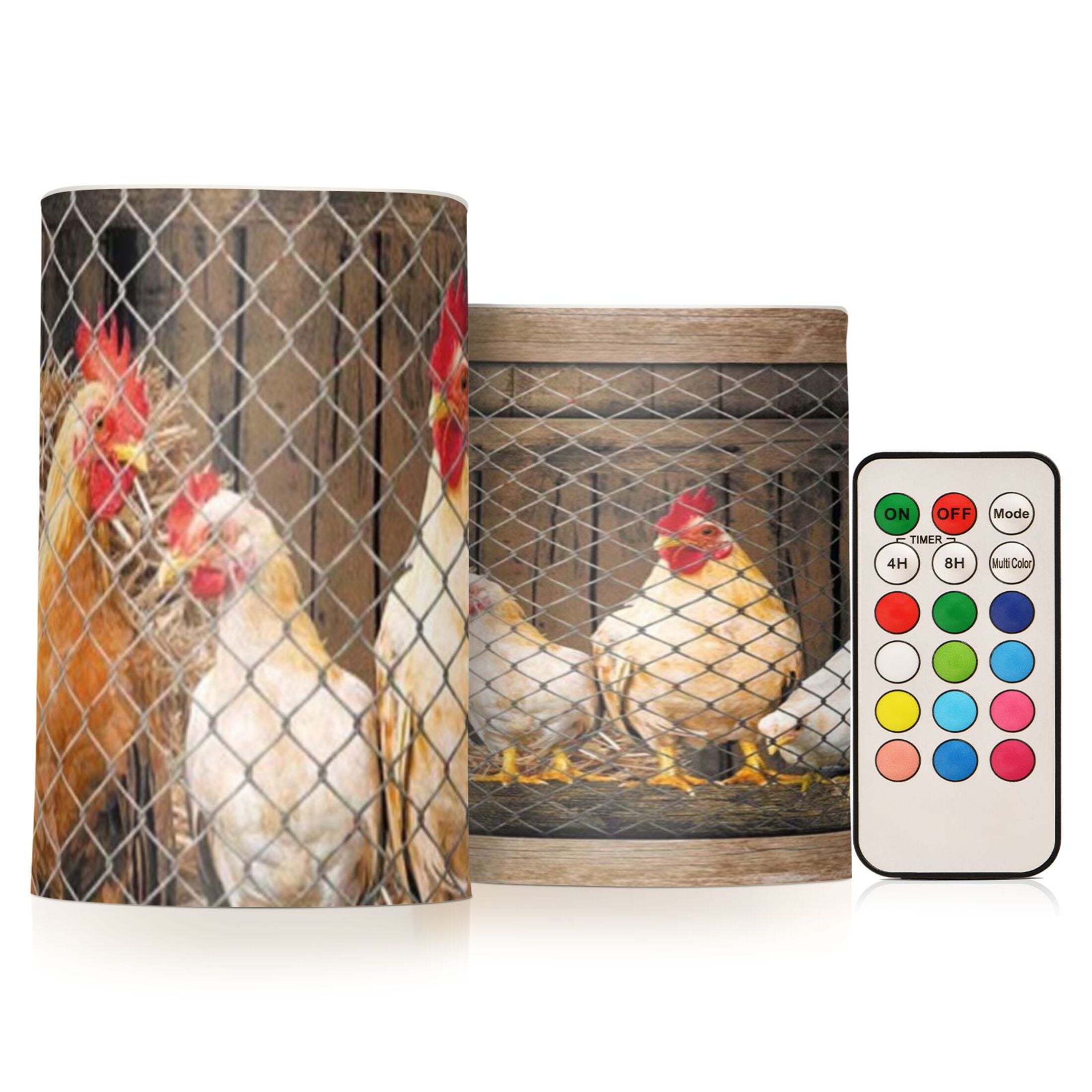 Rooster Flickering Flameless Candles Battery Operated with Remote Timer ...