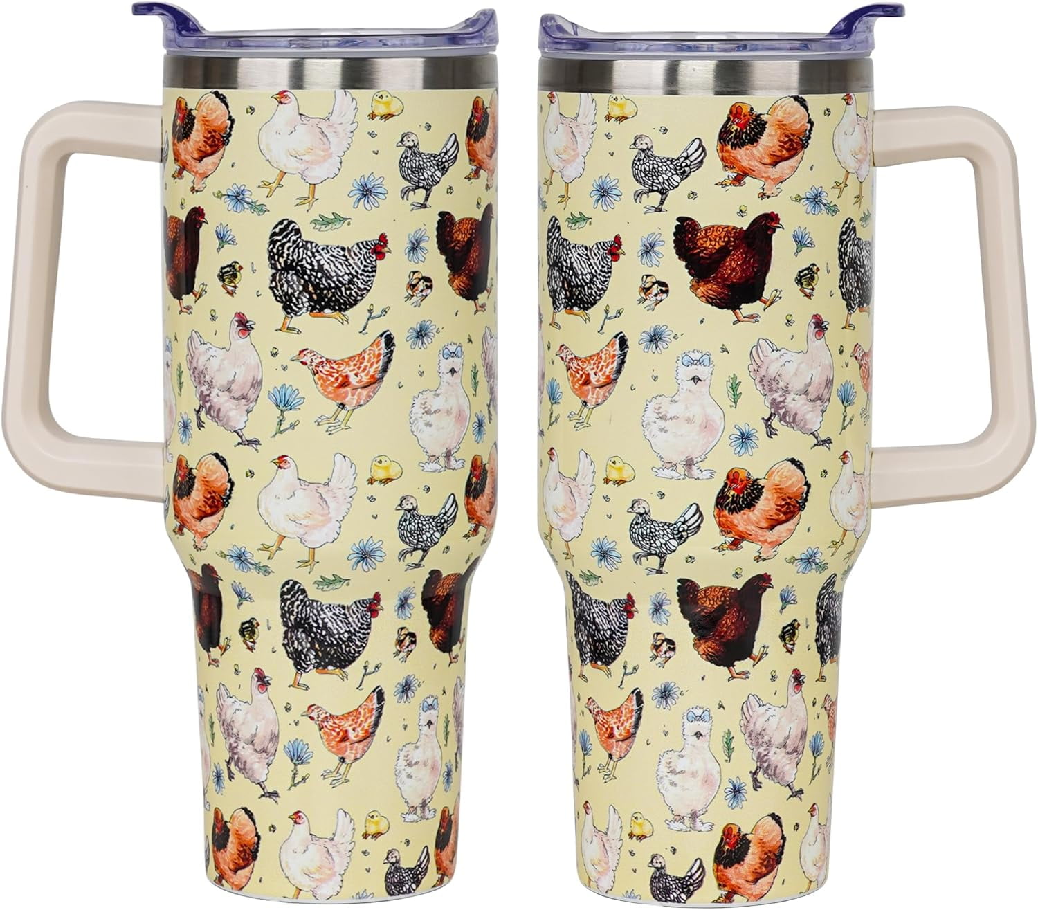 Rooster Gifts 40 Oz Tumbler with Handle and Straw Rooster Tumble ...