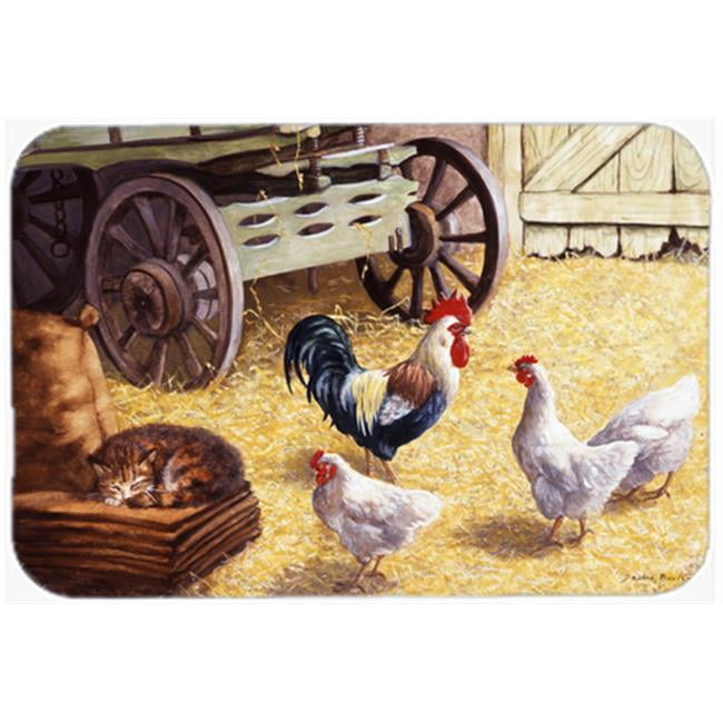 Rooster & Hens Chickens in the Barn Glass Large Cutting Board - Walmart.com