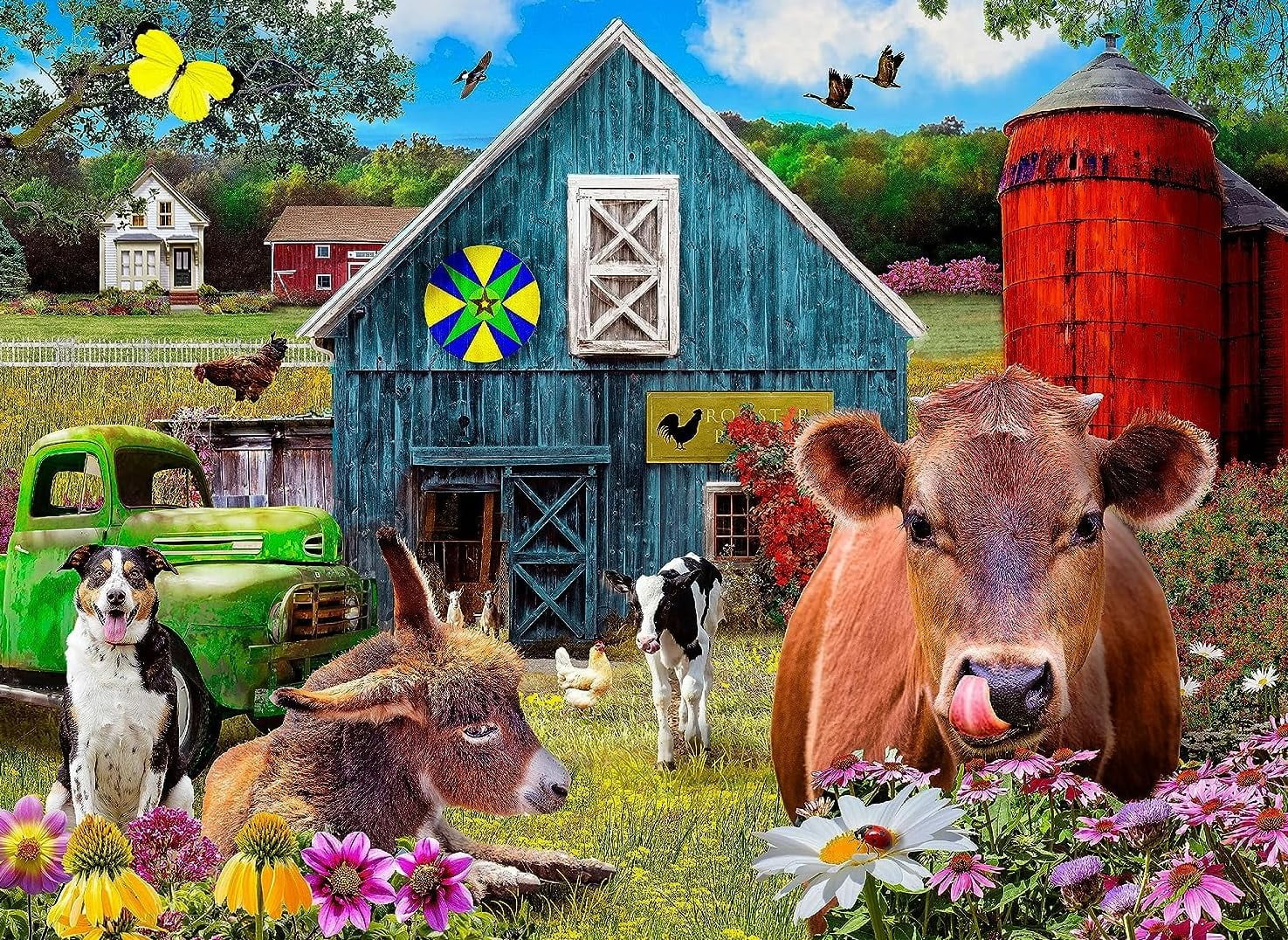 Rooster Hollow Farm Country 300 Pieces Adult Puzzle Thick and Sturdy ...