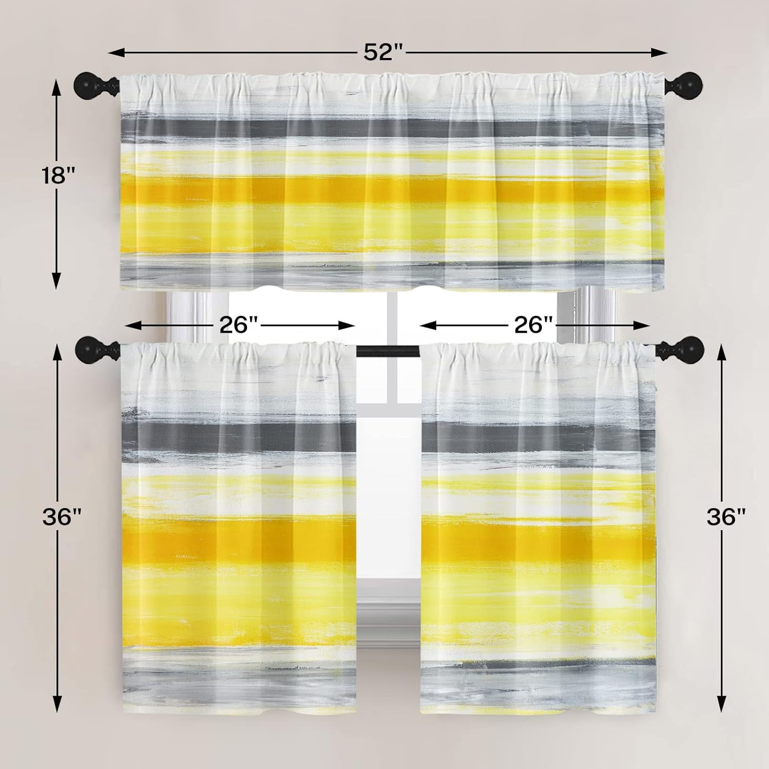 Rooster Kitchen Curtains Farmhouse Window Curtains Valance and Tier Set ...
