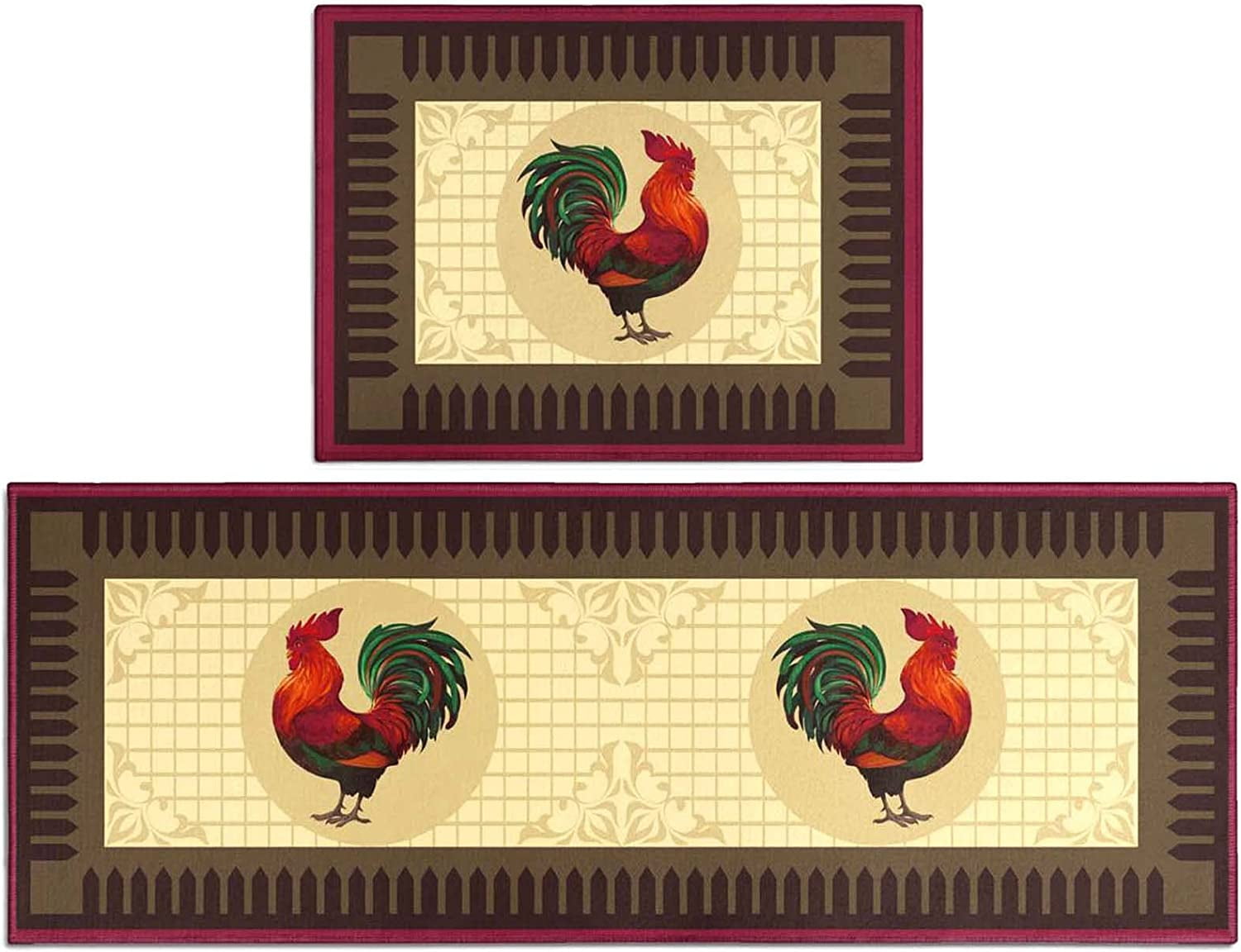 Rooster Kitchen Rug Rooster Rugs Set of 2 Kitchen Rug with Rooster Non ...