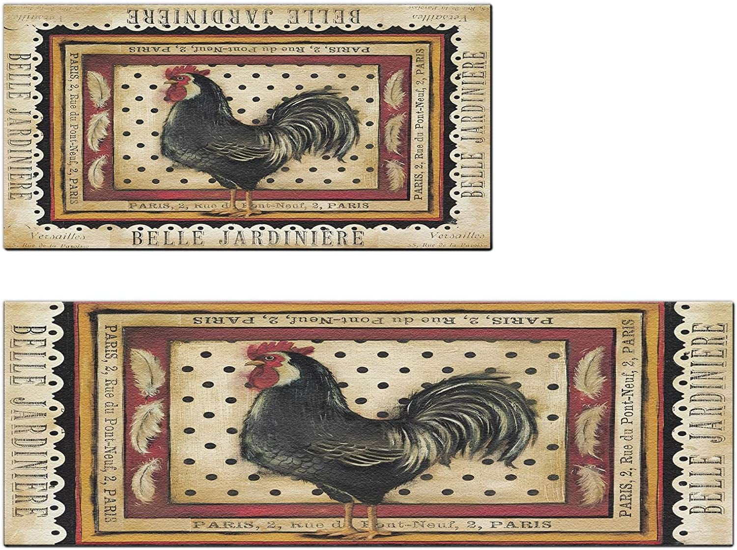 Rooster Kitchen Rugs Farmhouse Style Kitchen Mats for Floor Anti ...