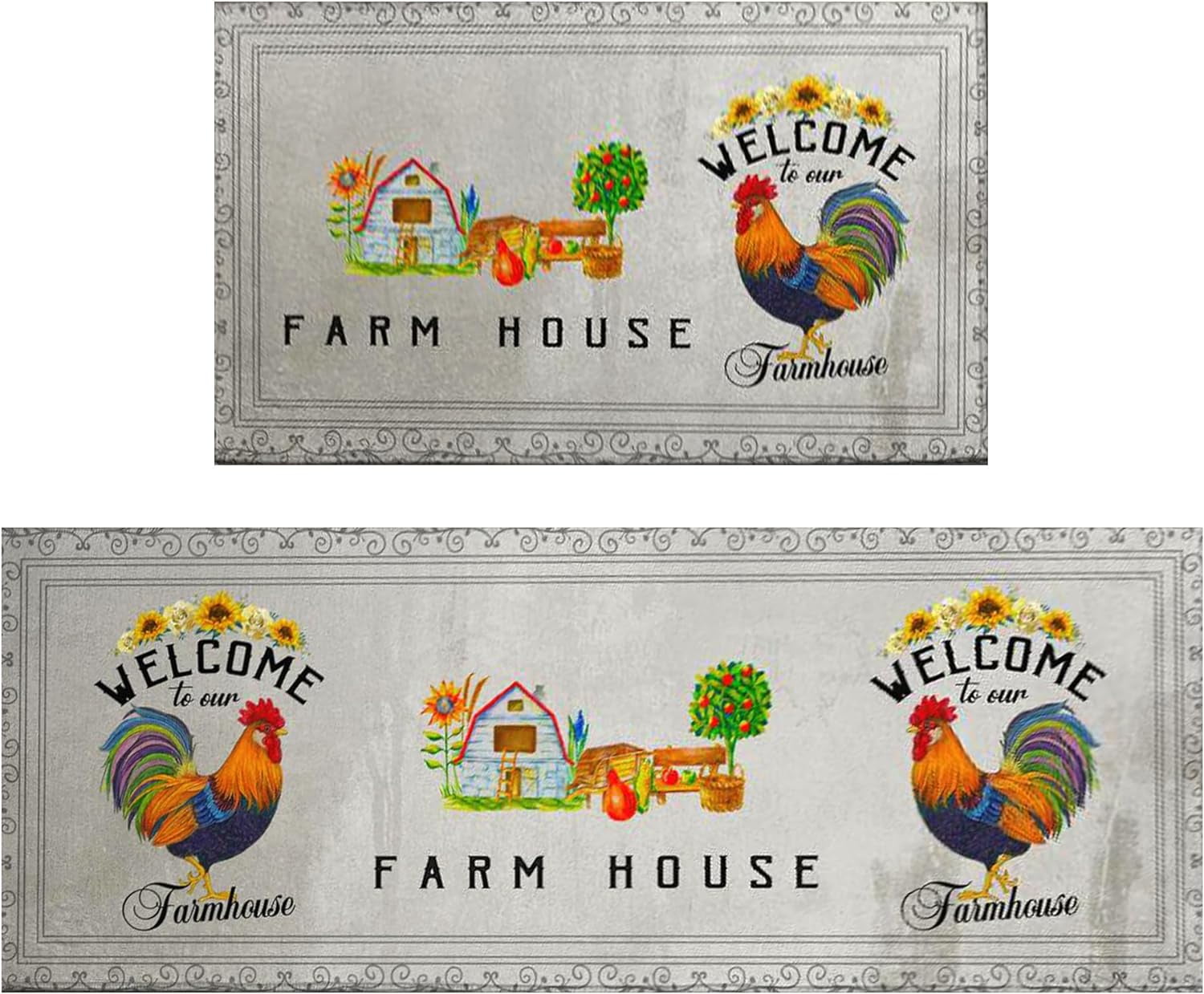 Rooster Kitchen Rugs for Kitchen Floor, Farmhouse Decor for the Kitchen ...