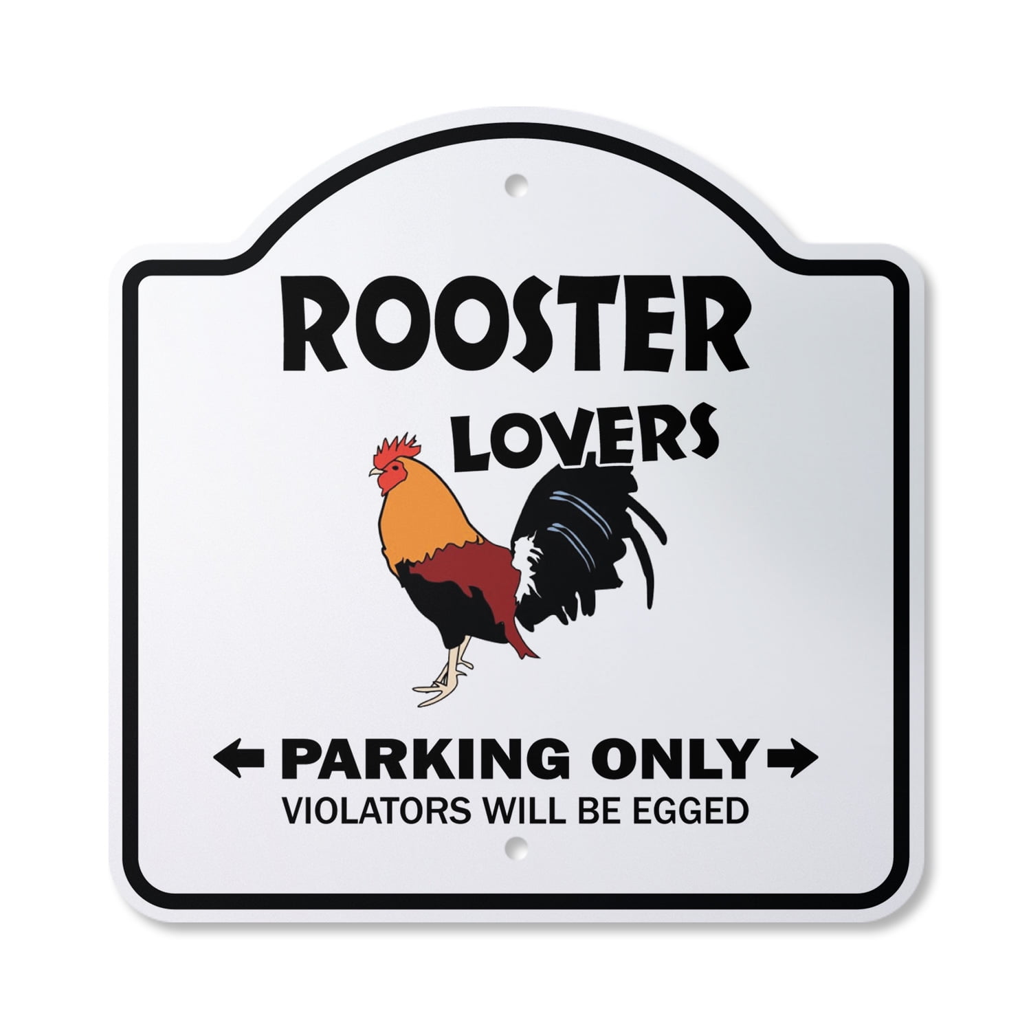 Rooster Lovers Parking 10” x 10” Sign | Indoor/Outdoor Plastic ...