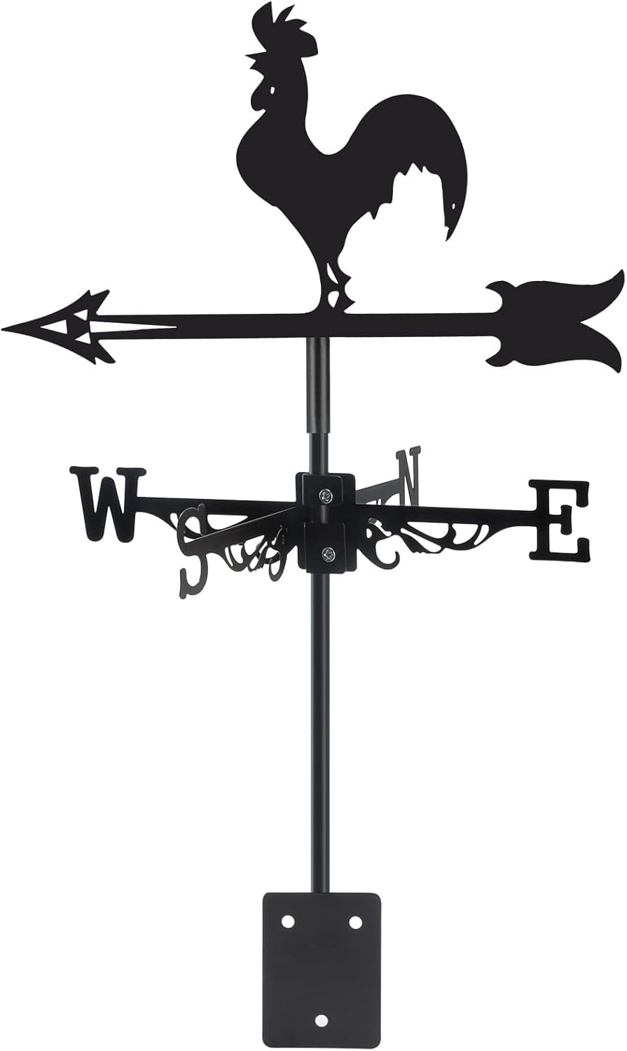 Rooster Metal Weather Vane Wind Direction Indicator Outdoor Weather ...