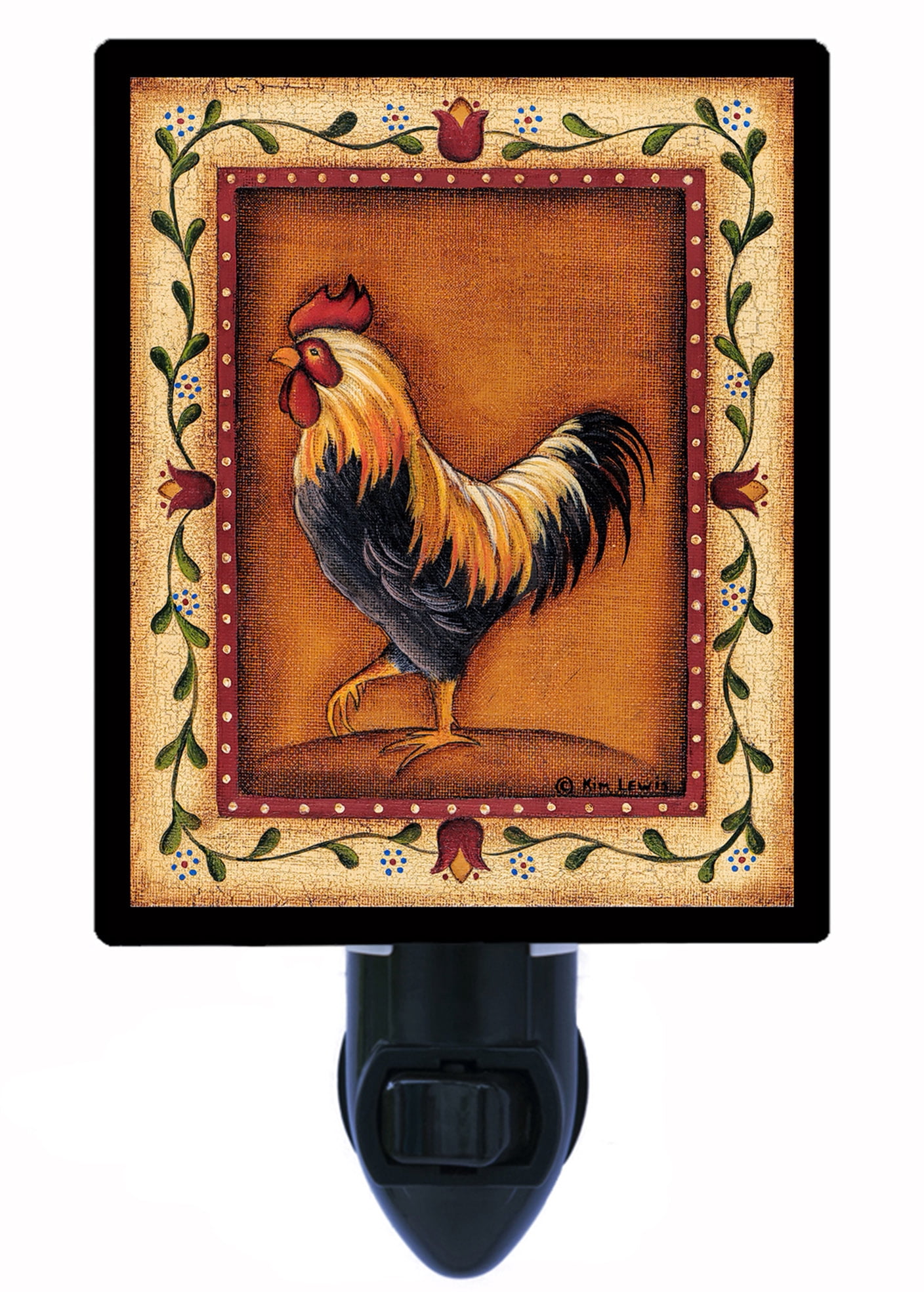 Night Light - Black Rooster. | Rooster Theme, Includes Free Switchable ...