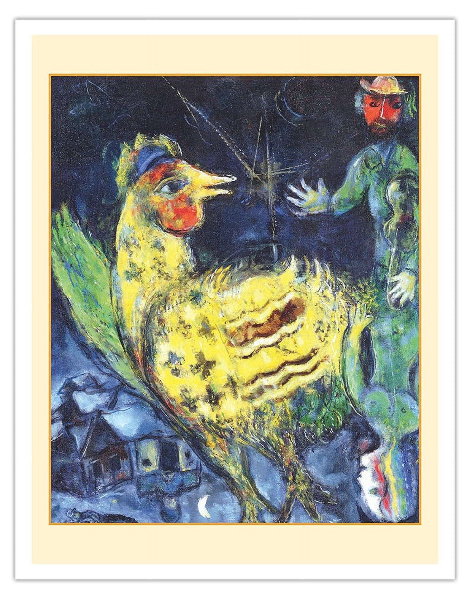 Rooster On A Black Background - From an Original Color Painting by Marc ...