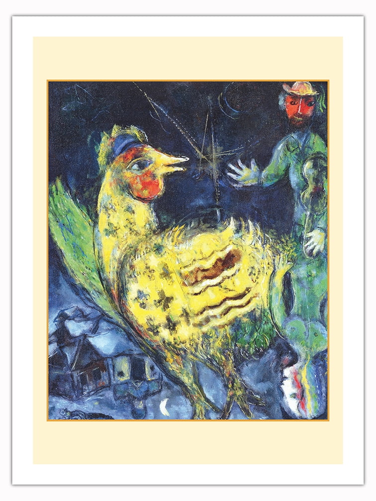 Rooster On A Black Background - From an Original Color Painting by Marc ...