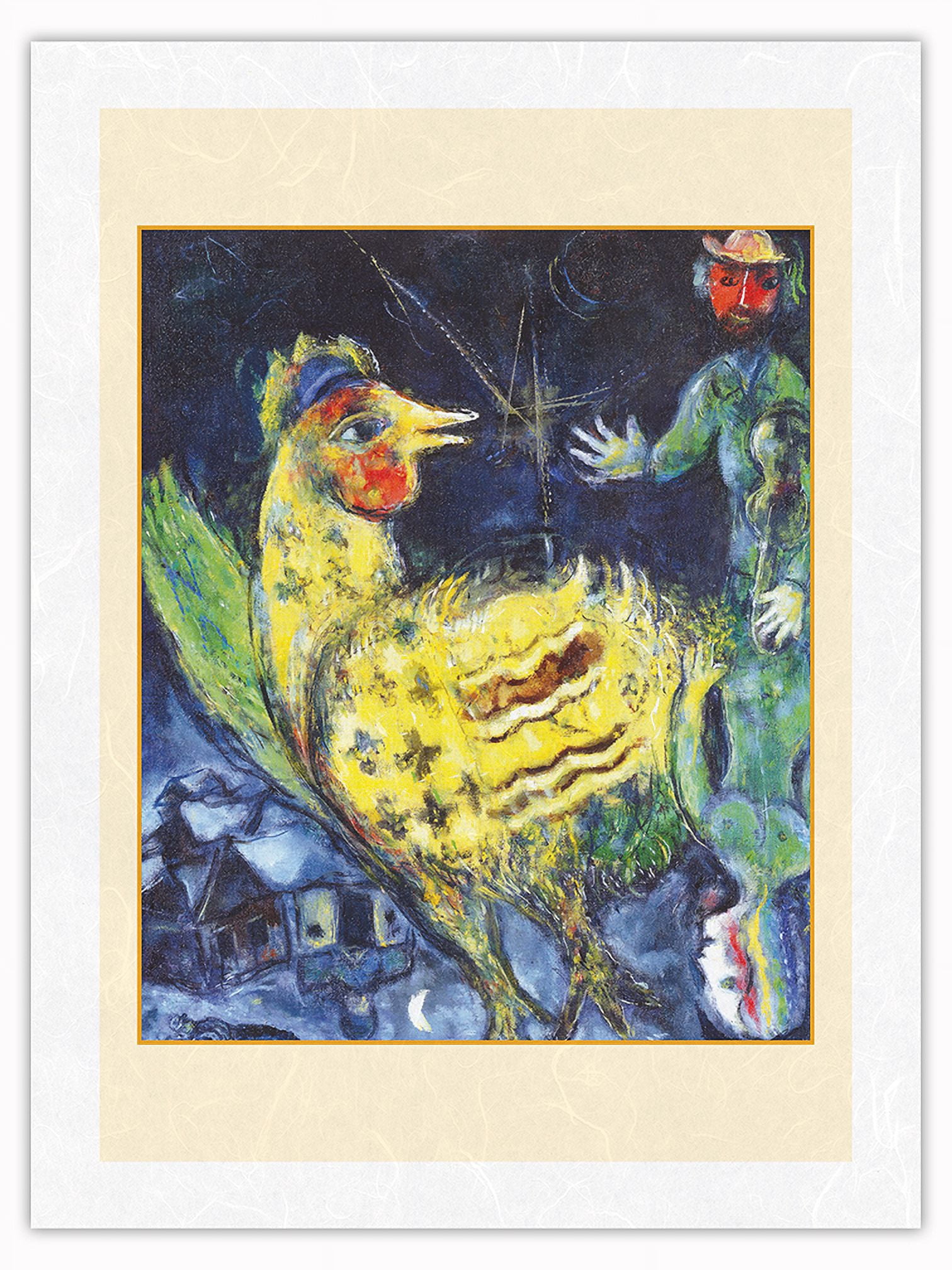 Rooster On A Black Background - From an Original Color Painting by Marc ...