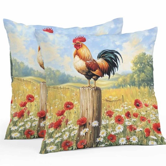 Cartoon Camels Outdoor Pillow Covers Set of 2 Vintage Yellow Dasiy ...