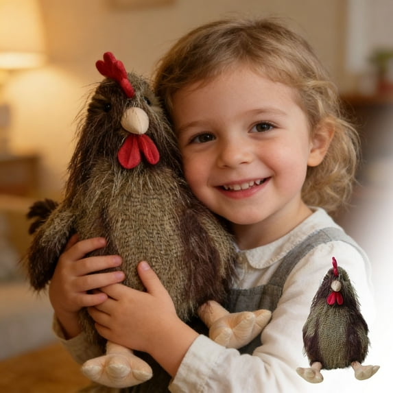 Rooster Plush Hugging Pillow, Farm Animal Cuddle Toy, Whimsical Home ...