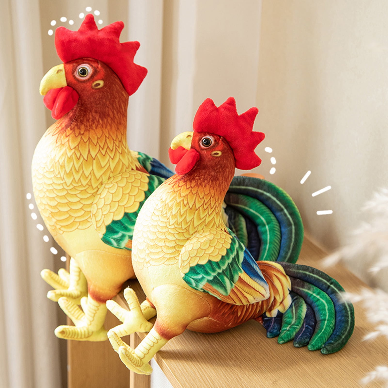 Rooster Plush Toy Soft Cotton Fully Filled Lovely Simulation Poultry ...