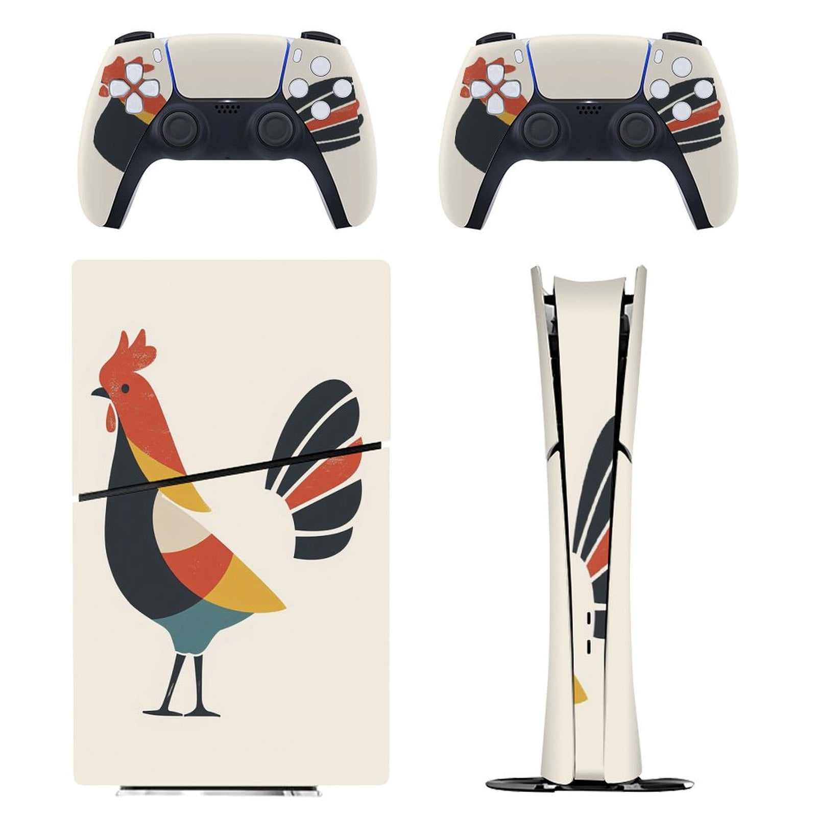 Rooster, Retro PS5/PS5 Slim Digital Disc Skin Sticker For Console And ...