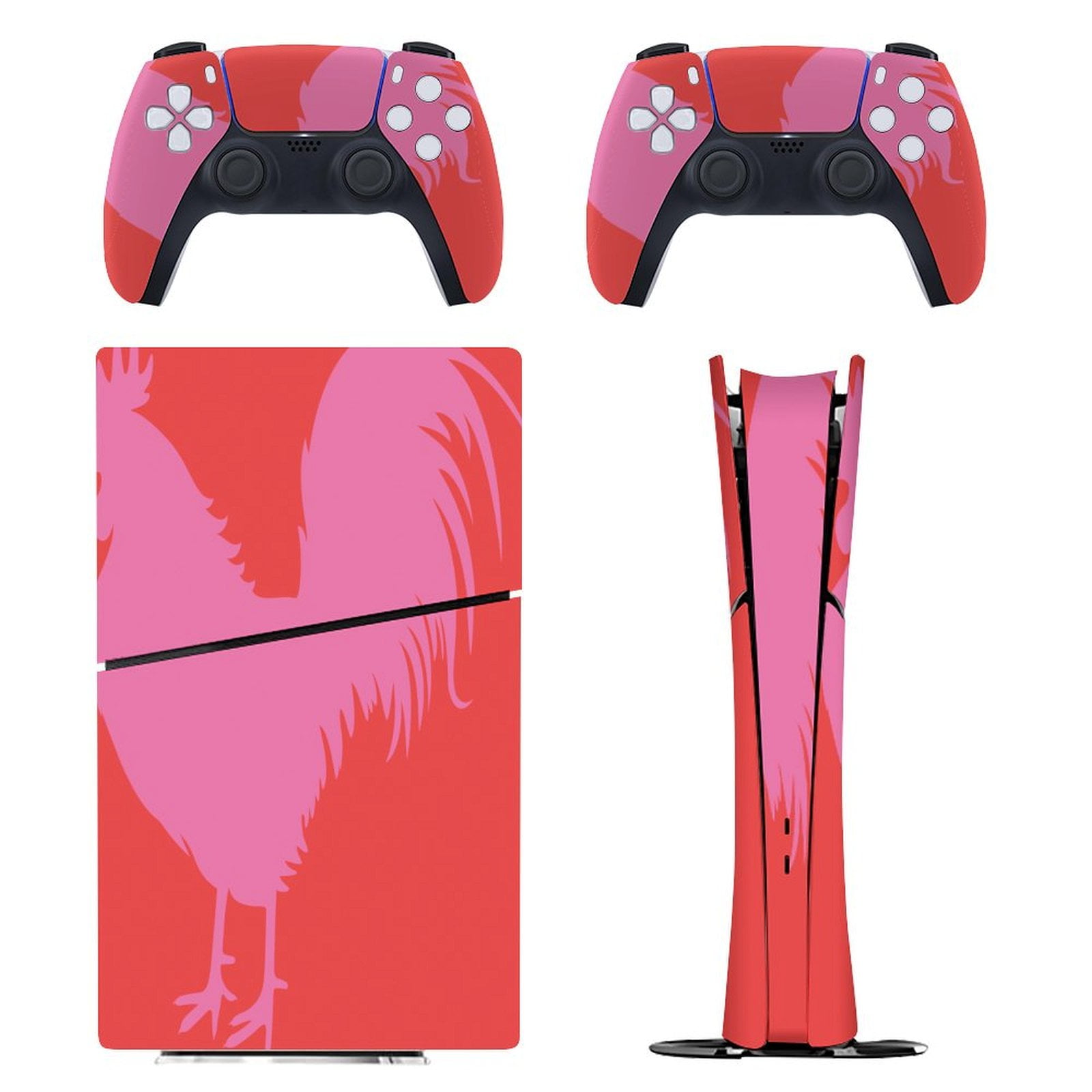 Rooster, Silhouette, Pink PS5/PS5 Slim Digital Disc Skin Sticker For ...