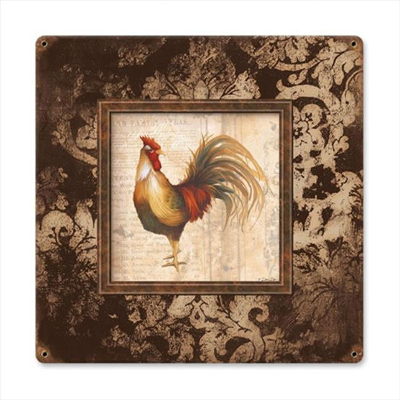 Rooster Square Home and Garden Vintage Metal Sign - Walmart.com
