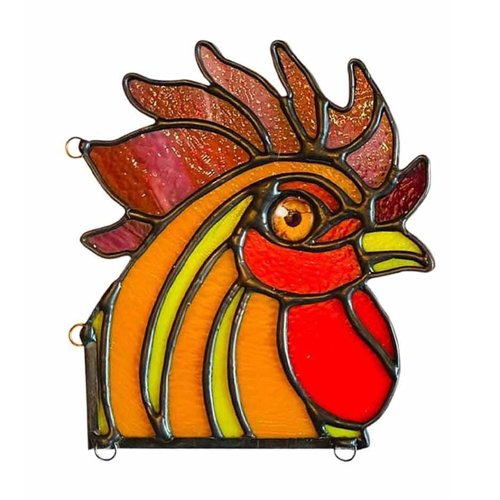 Rooster Stained Glass Window Hanging Acrylic Funny Rooster Window Decal ...