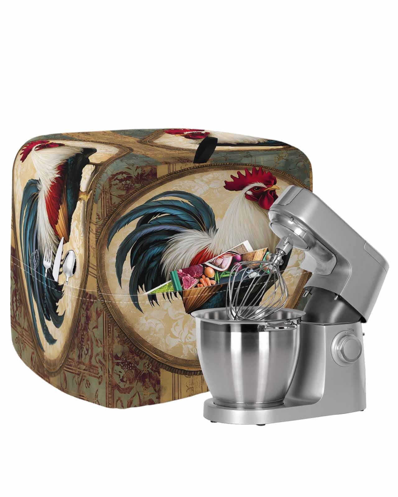 Rooster Stand Mixer Dust Cover with Storage Pocket & Handles,Vintage ...