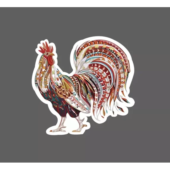Rooster Sticker Colorful Waterproof Sticker Phone Decal Water Bottle ...