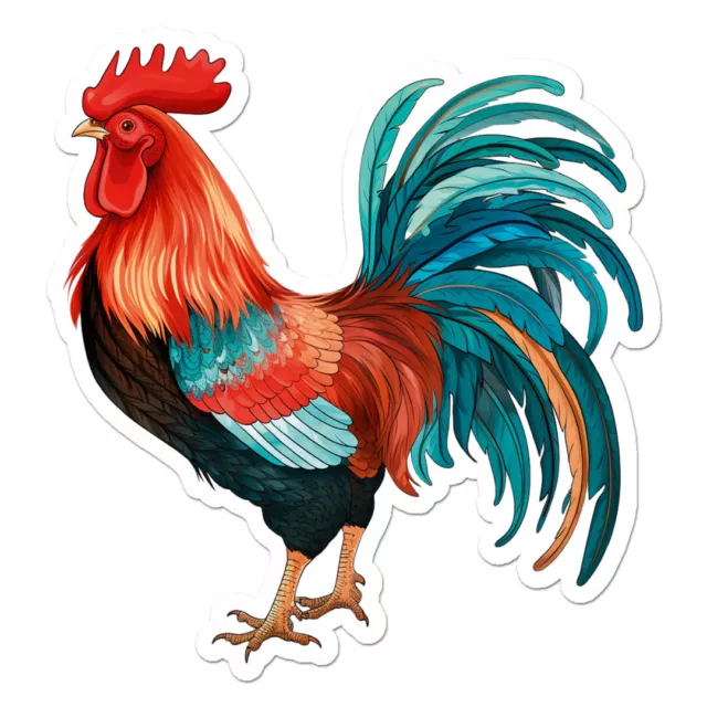 Rooster Sticker Phone Decal Water Bottle Stickers Car Decals, Laptop ...