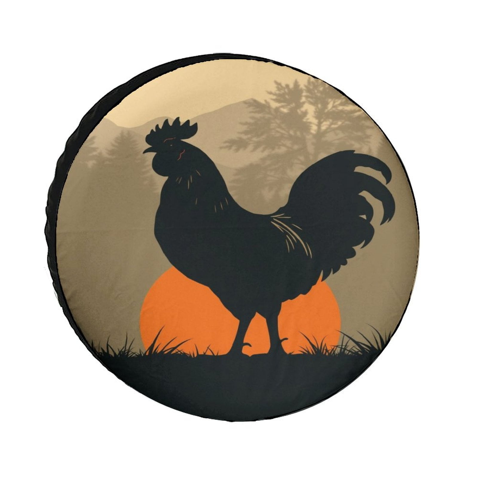 Rooster Sunrise Silhouette Spare Tire Cover Universal Waterproof Dust ...