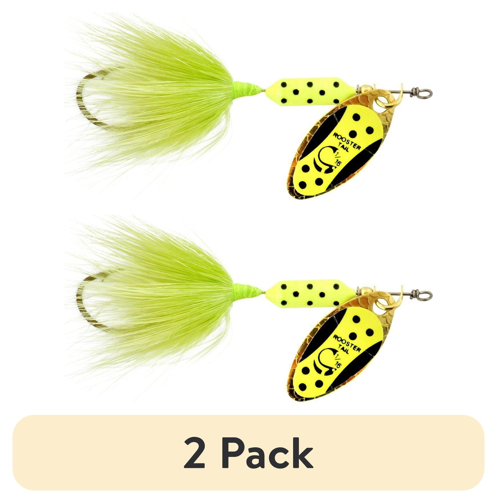 (2 pack) Rooster Tail, Inline Spinnerbait Fishing Lure, Chartreuse ...